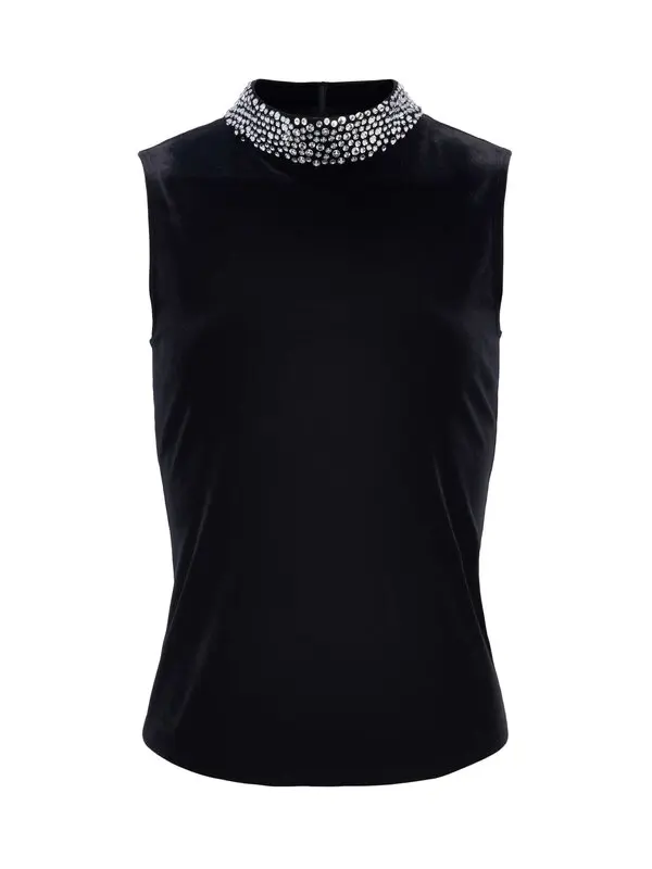 L'Agence Madelyn Embellished Velvet Top