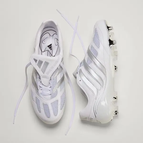 Adidas Predator Precision Firm Ground Cleats - Cloud White / Silver Metallic / Iron Metallic