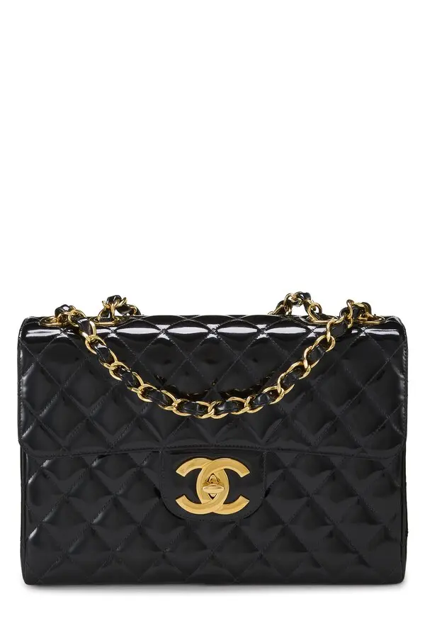 Chanel Quilted Patent Half Flap