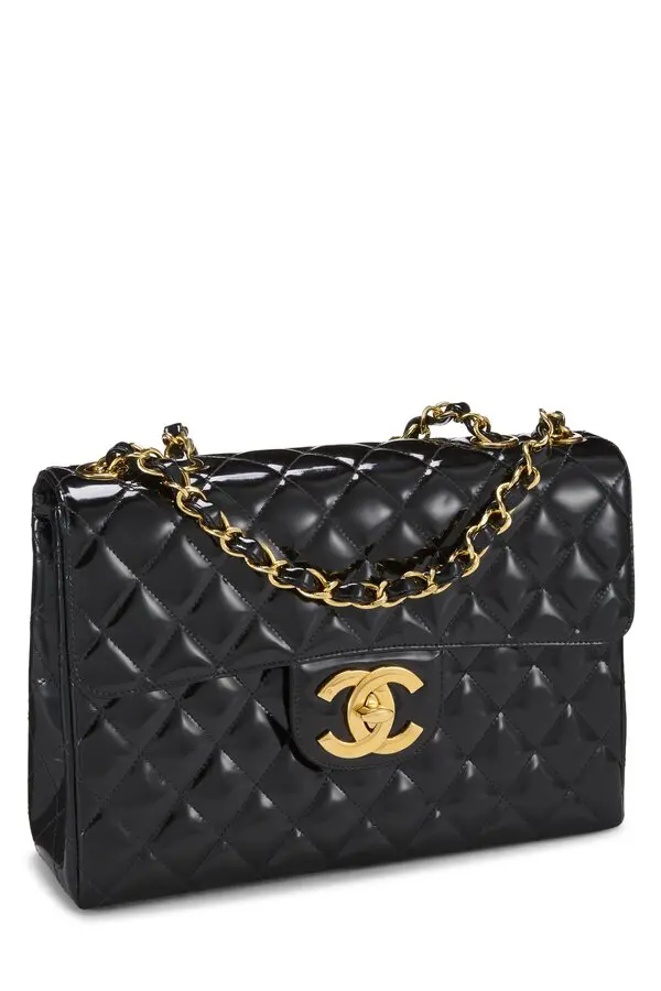 Chanel Quilted Patent Half Flap