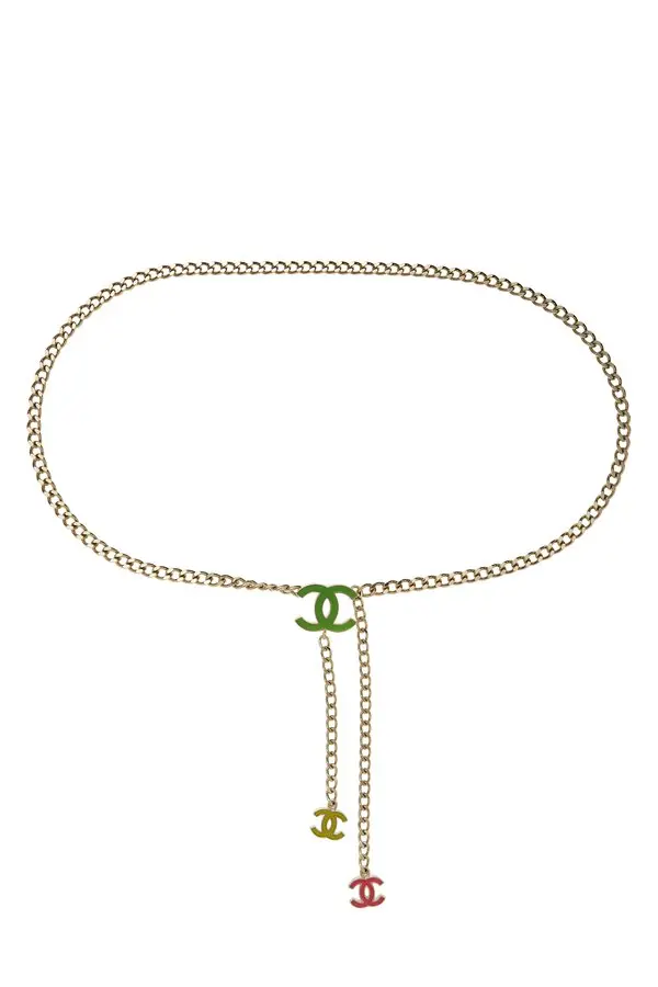 Chanel Chain Belt With 'cc' Logo Pendants - Multi