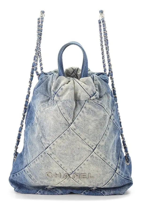 Chanel Quilted Denim 22 Backpack