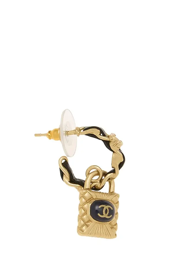 Chanel Padlock Dangle Earrings