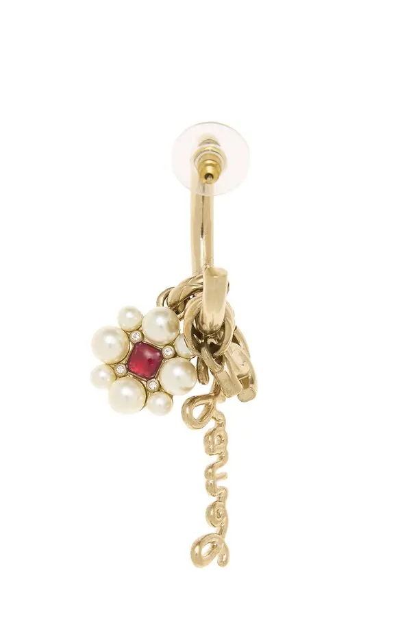 Chanel Tone Faux Pearl And Gripoix Earrings