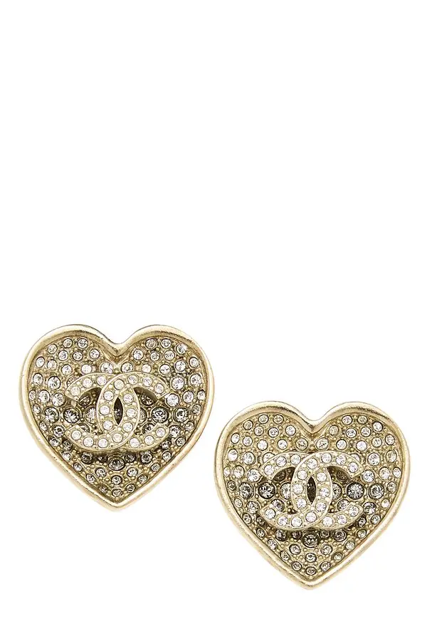 Chanel Heart Earrings - Gold