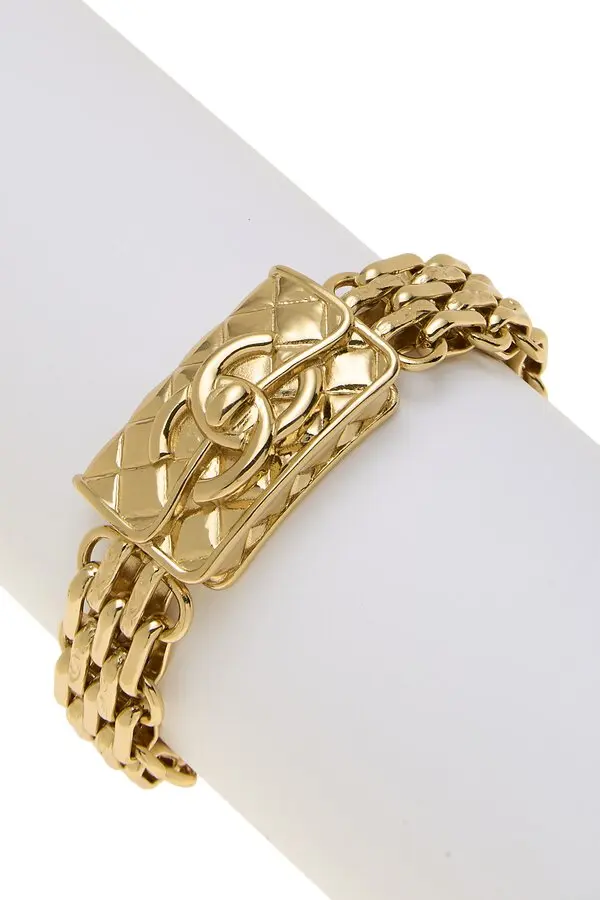 Chanel Metal Flap Bag Bracelet - Gold