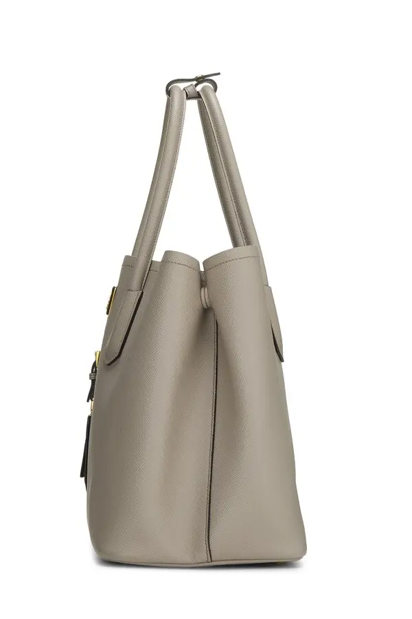 Prada Saffiano Double Bag - Beige
