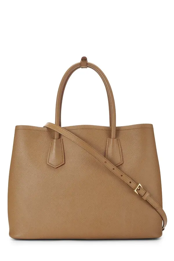 Prada Saffiano Double Bag - Beige
