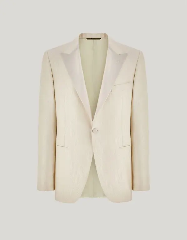 Canali Champagne Single-breasted Silk Regular Fit Tuxedo Jacket