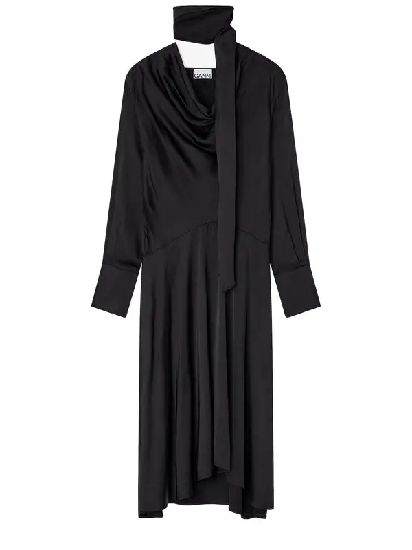 GANNI Midi Dress With Scarf