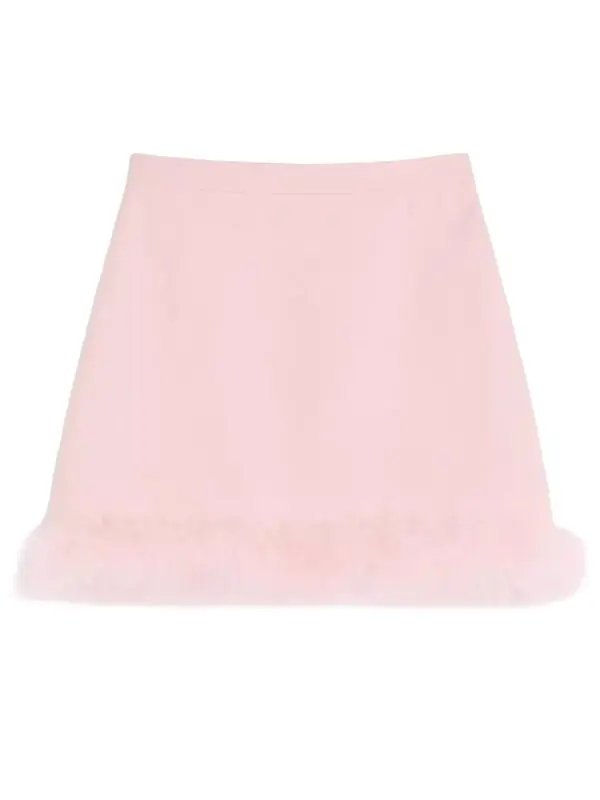 Valentino Garavani Miniskirt With Feathers - Pink