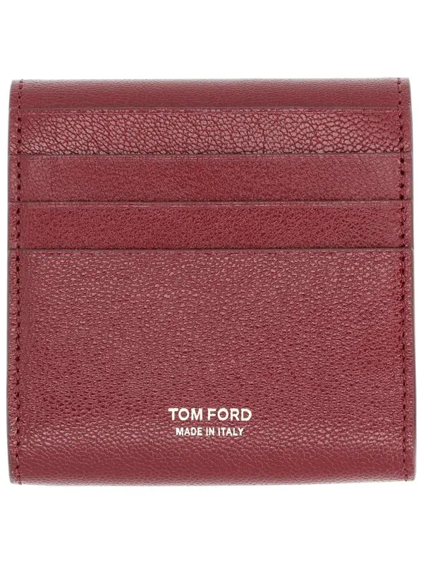 TOM FORD Leather Card Holder - Red