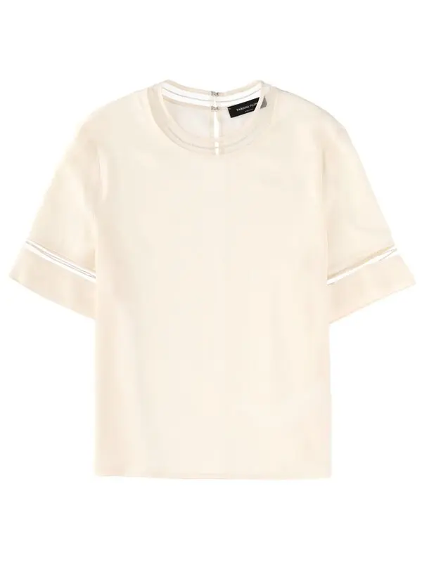 Fabiana Filippi T-shirt With Transparent Details - Ivory