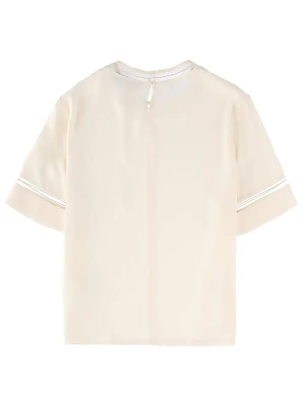 Fabiana Filippi T-shirt With Transparent Details - Ivory