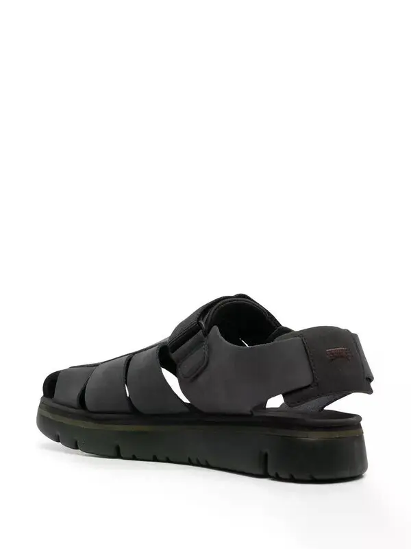 Camper Leather Chunky Sole Sandals - Black