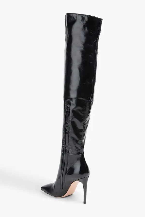 GIANVITO ROSSI Christina Glossed-leather Over-the-knee Boots