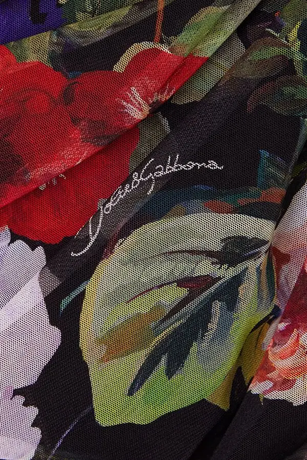 Dolce & Gabbana Ruched Floral-print Mini Dress