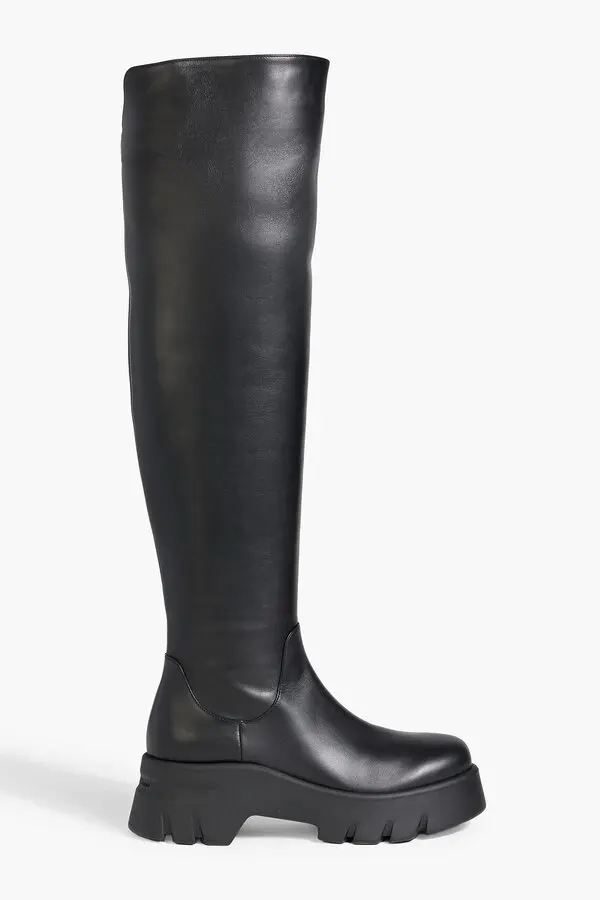 GIANVITO ROSSI Montey Leather Over-the-knee Platform Boots