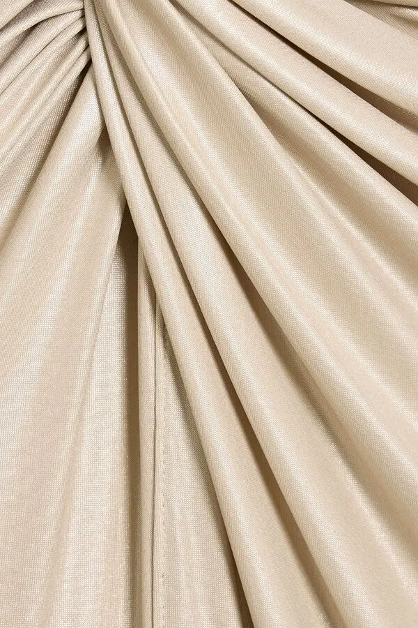 Lapointe Draped Cutout Metallic Gown