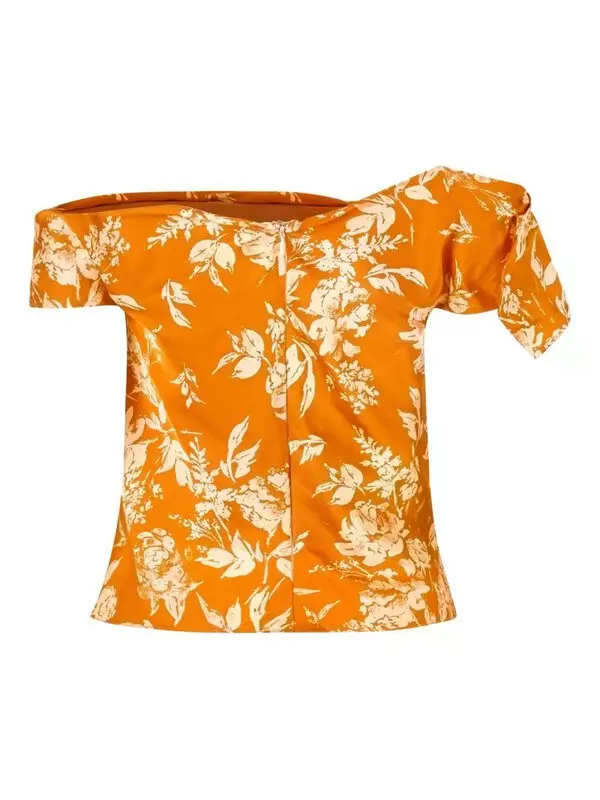 Rosie Assoulin Printed Off-shoulder Top