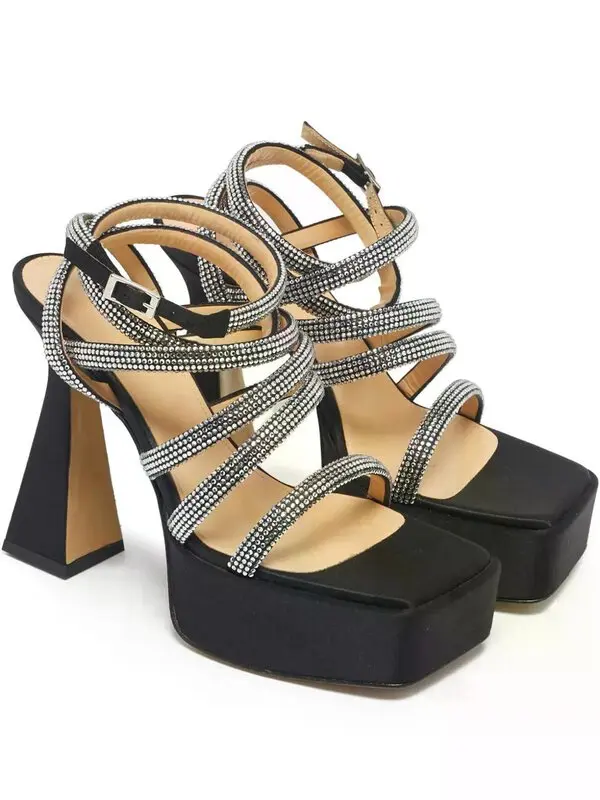 Mach & Mach Sydney Platform Satin Sandals