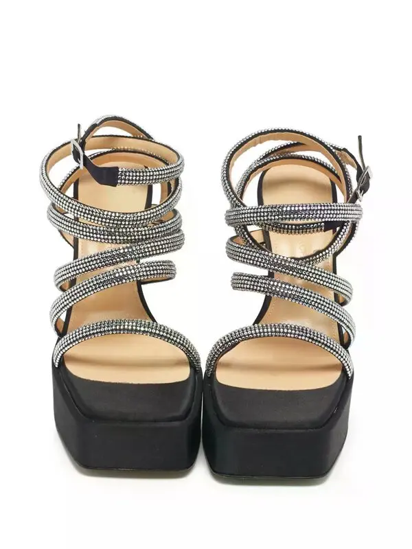 Mach & Mach Sydney Platform Satin Sandals