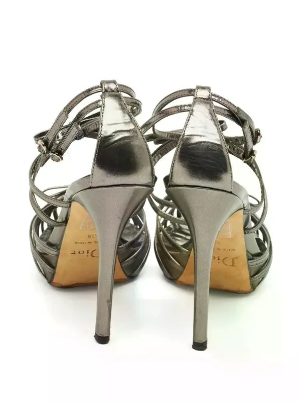 Dior Bow-detail Metallic Sandals
