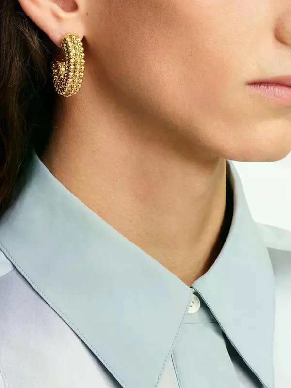 AMI Paris Brass Pearl Earrings