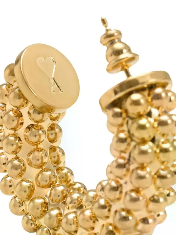 AMI Paris Brass Pearl Earrings