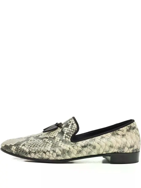 GIUSEPPE ZANOTTI Embossed Tassel Leather Slippers