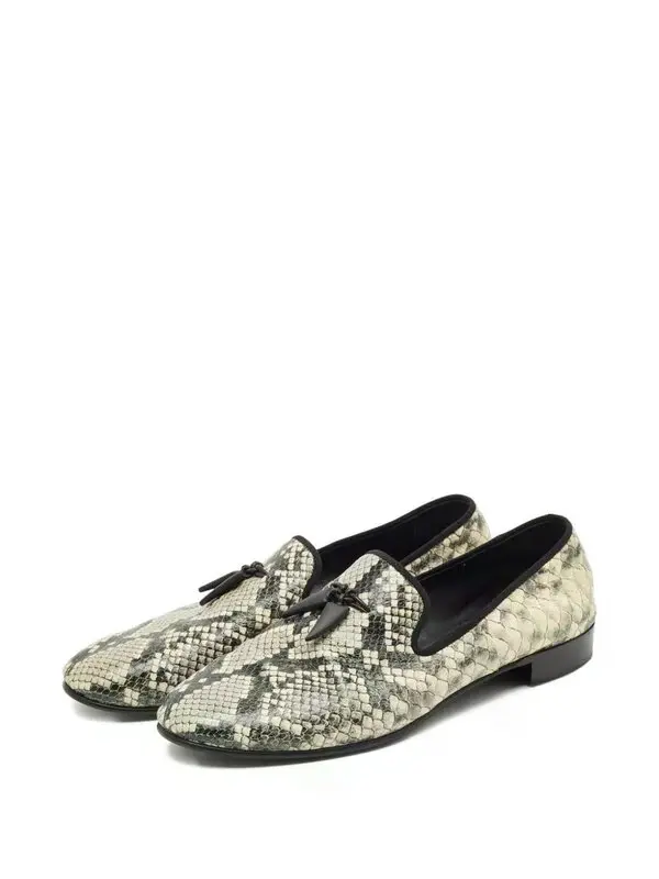 GIUSEPPE ZANOTTI Embossed Tassel Leather Slippers