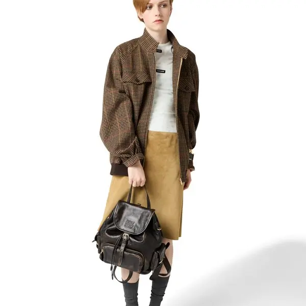 Miu Miu Houndstooth Check Blouson Jacket