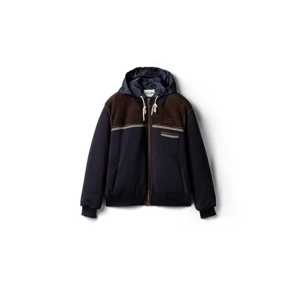 Miu Miu Knit And Leather Down Jacket