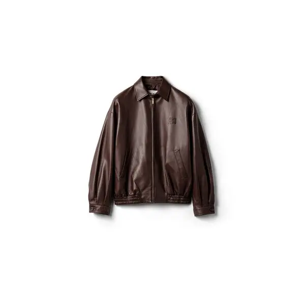 Miu Miu Nappa Leather Blouson Jacket - Sienna