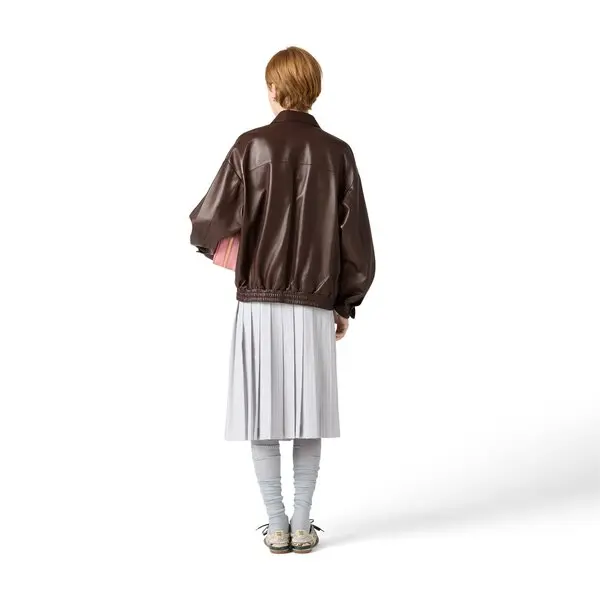 Miu Miu Nappa Leather Blouson Jacket - Sienna