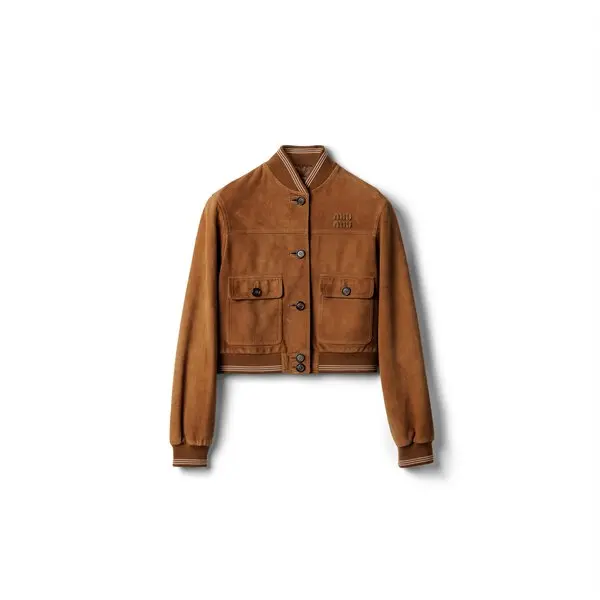 Miu Miu Suede Blouson Jacket - Cinnamon
