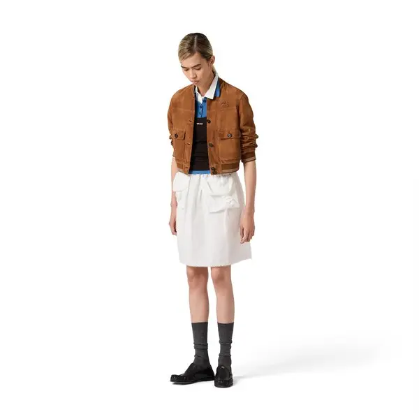 Miu Miu Suede Blouson Jacket - Cinnamon