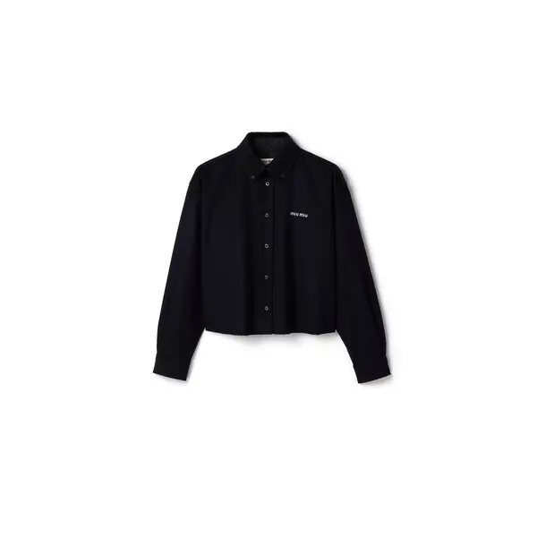 Miu Miu Velour Shirt - Navy