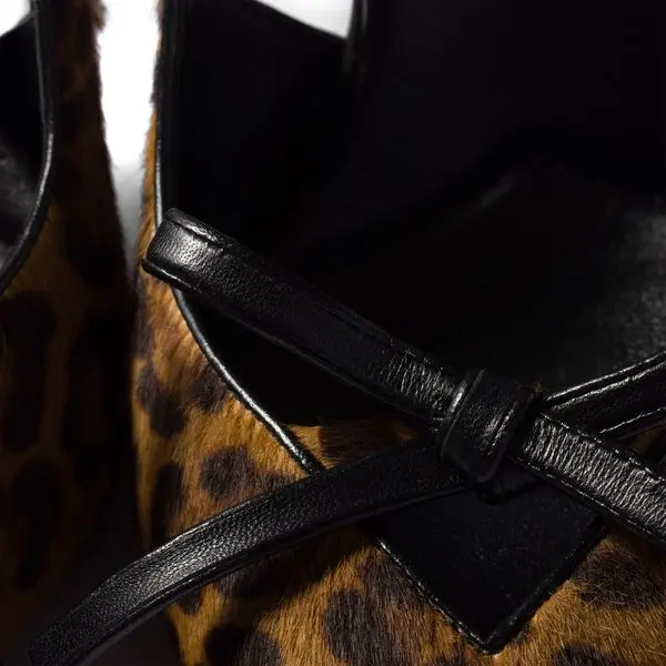 Miu Miu Printed Leather Slingback Pumps With Bow - Honey