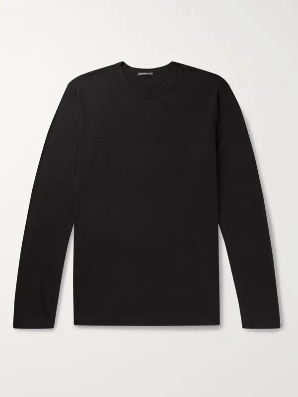 JAMES PERSE Lotus Slim-fit Cotton-jersey T-shirt - Black