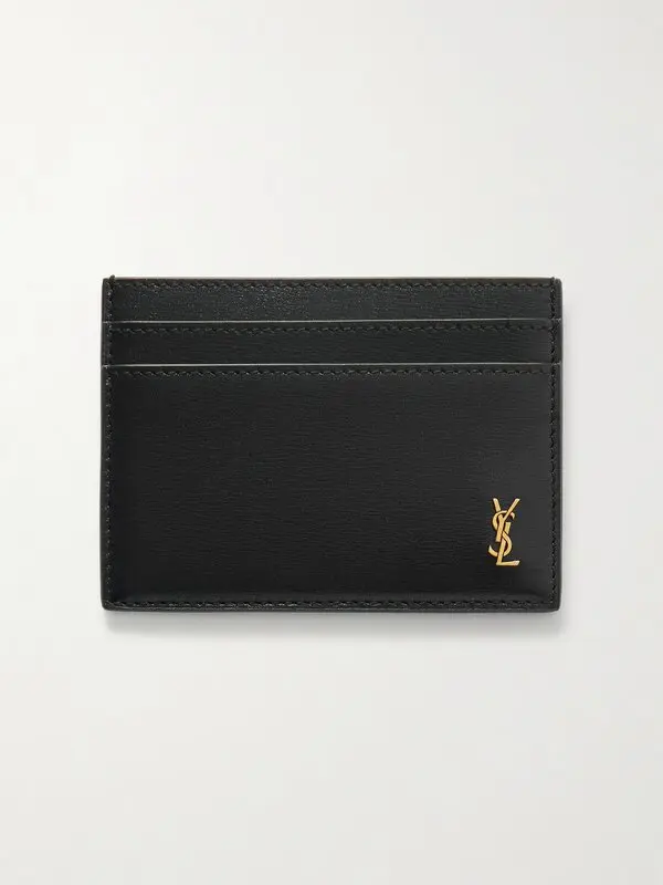 Saint Laurent Logo-embellished Leather Cardholder - Black