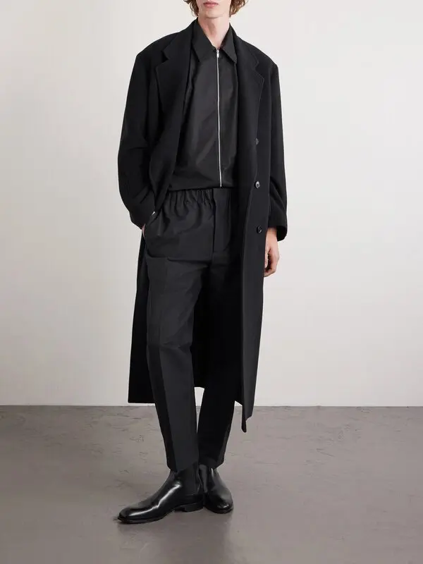 JIL SANDER Tapered Cotton Trousers - Black