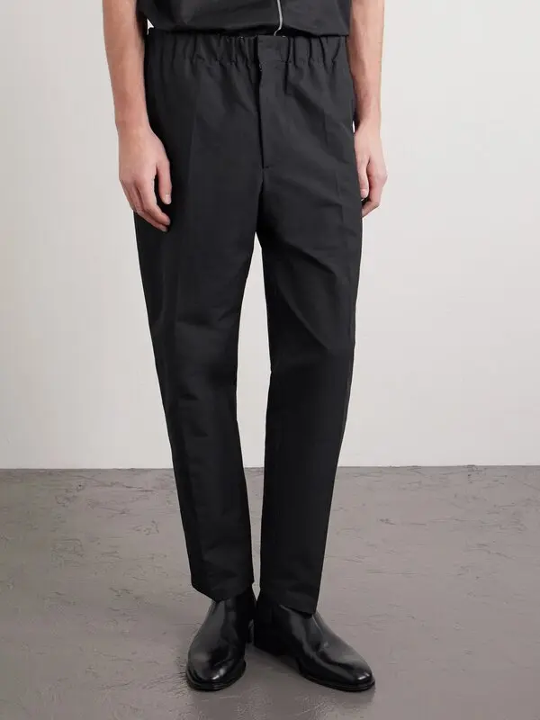 JIL SANDER Tapered Cotton Trousers - Black