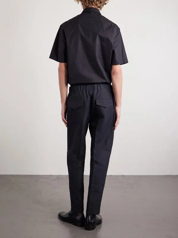 JIL SANDER Tapered Cotton Trousers - Black