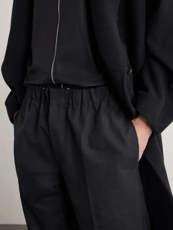 JIL SANDER Tapered Cotton Trousers - Black
