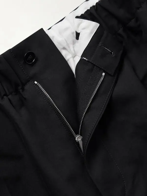 JIL SANDER Tapered Cotton Trousers - Black