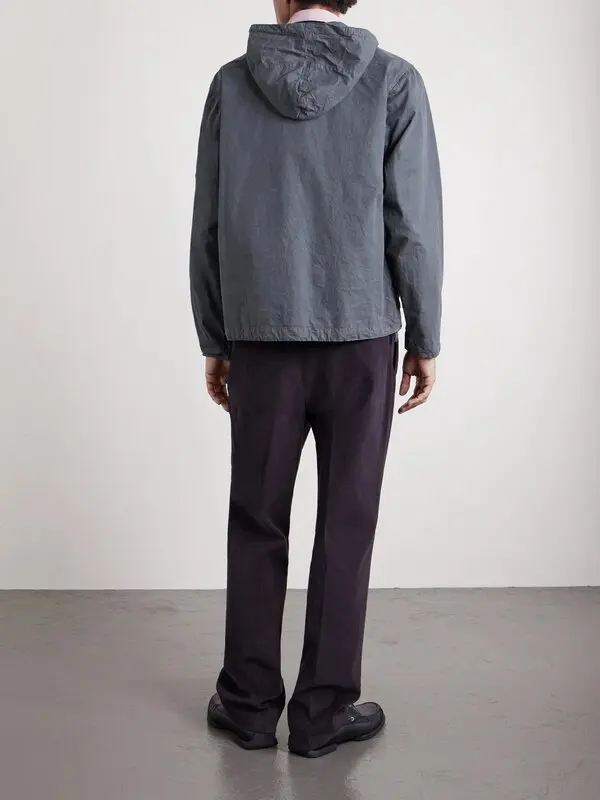 C.P. COMPANY Crinkled Cotton Hooded Jacket - Gray