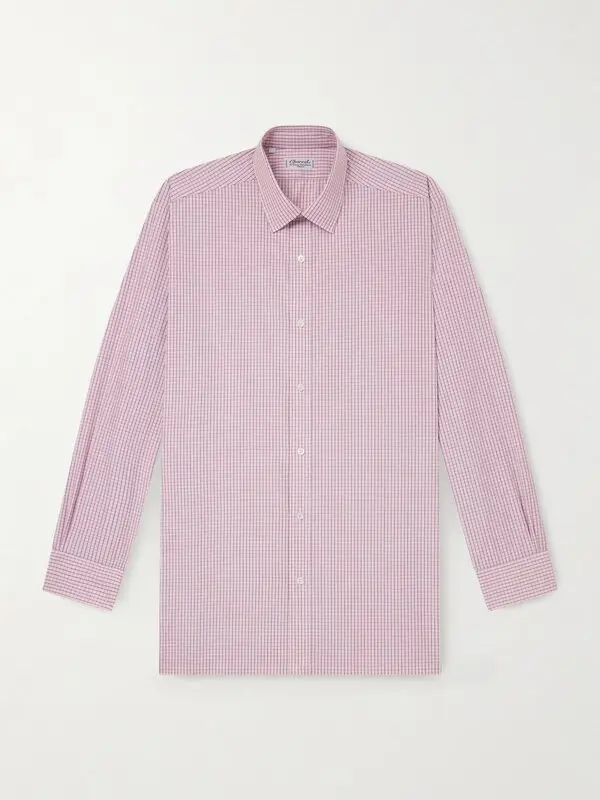 Charvet Checked Cotton-poplin Shirt - Pink