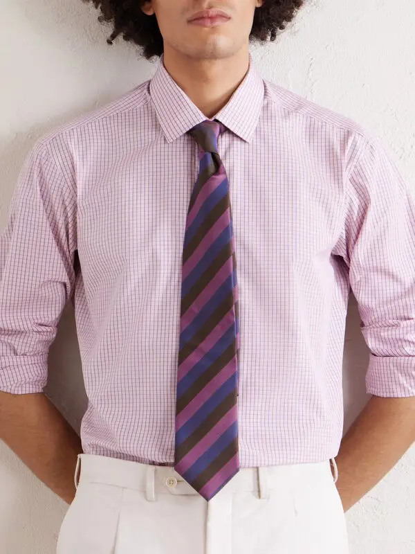 Charvet Checked Cotton-poplin Shirt - Pink