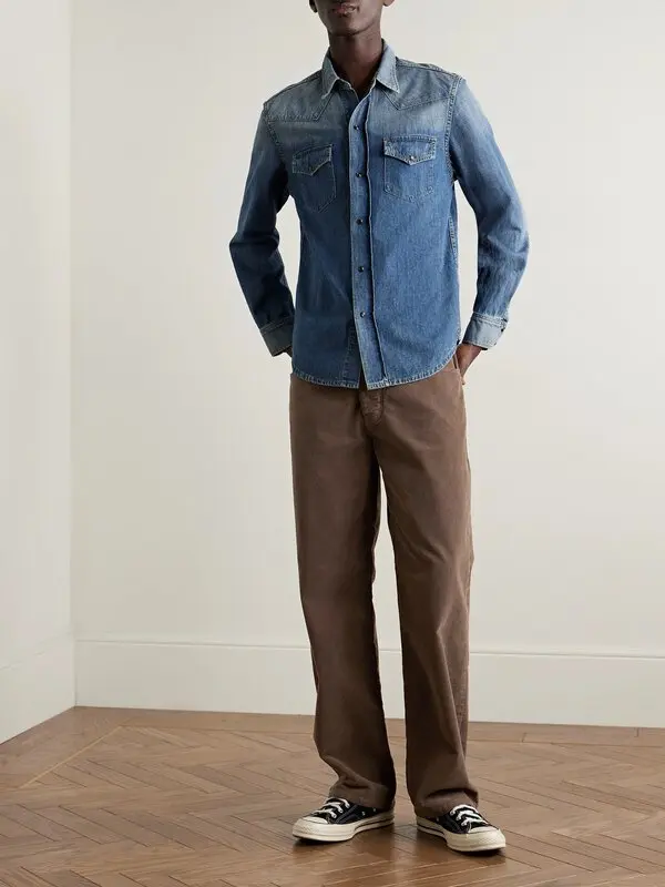 NILI LOTAN Billie Straight-leg Cotton-corduroy Trousers